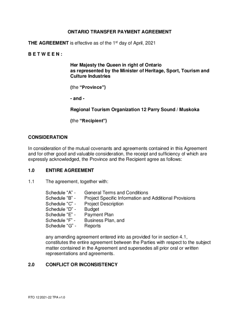 Fillable Online Transfer Payment Agreement Template - Sunbeam Community & Developmental ... Fax ...