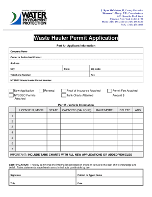 Fillable Online Waste Hauler Permit Application - Onondaga County Fax ...