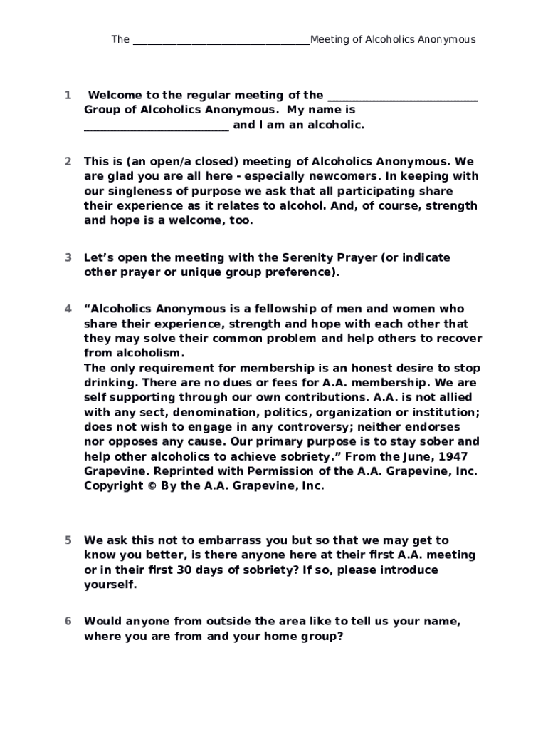 aa topics Doc Template | pdfFiller