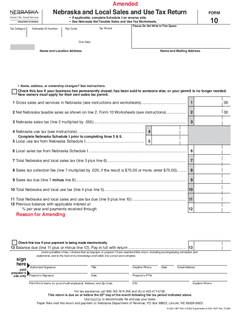 Fillable Online revenue.nebraska.govsitesrevenueNebraska and Local ...