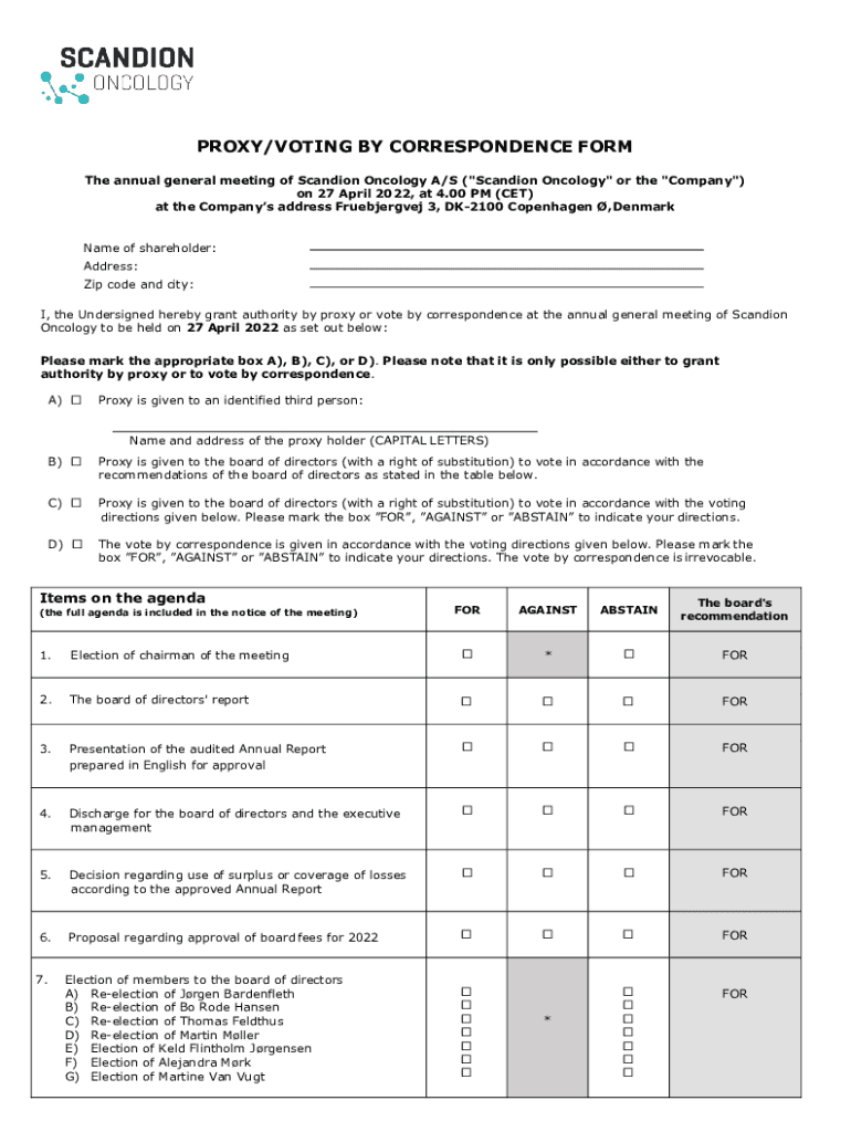 Fillable Online Schedule 5 - Proxy and postal vote form (EN) Fax Email Print - pdfFiller