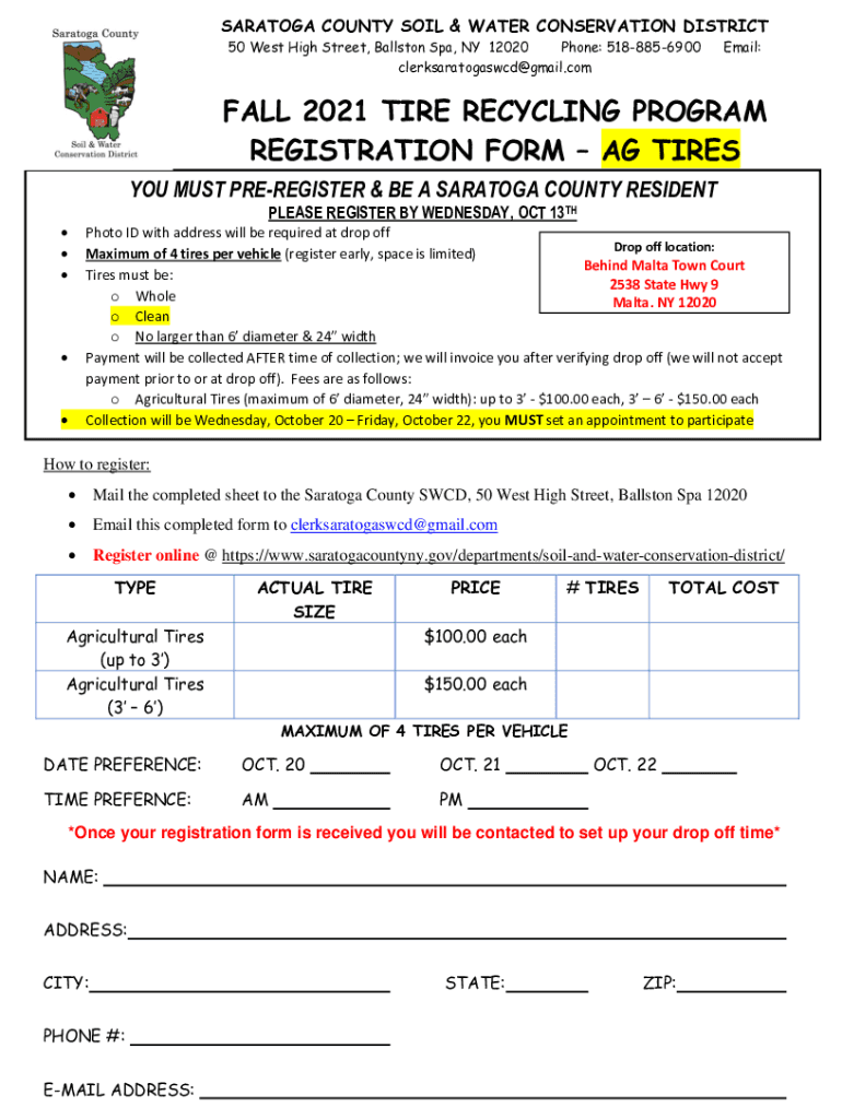 Fillable Online Soil and Water Conservation District - Saratoga County ...