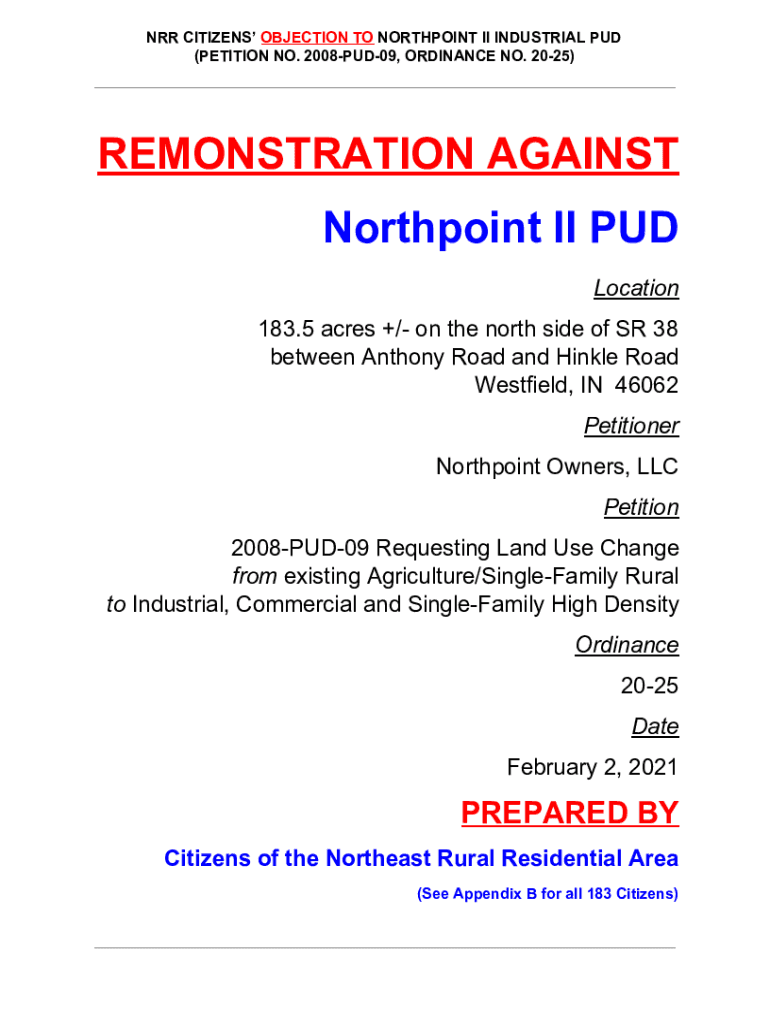 Fillable Online REMONSTRATION AGAINST Northpoint II PUD Fax Email Print ...