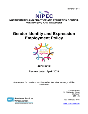 Fillable Online hscbusiness hscni Gender Identity and Expression Employment Policy - Business ...