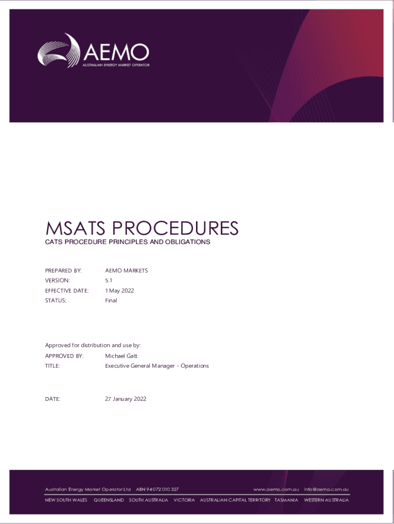 Fillable Online MSATS Procedures - CATS CS (Final Determination ...