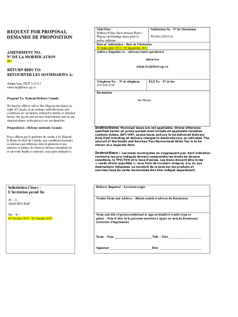 Fillable Online docslib.orgrequest-for-proposal-demande-deRequest for Proposal Demande De ...