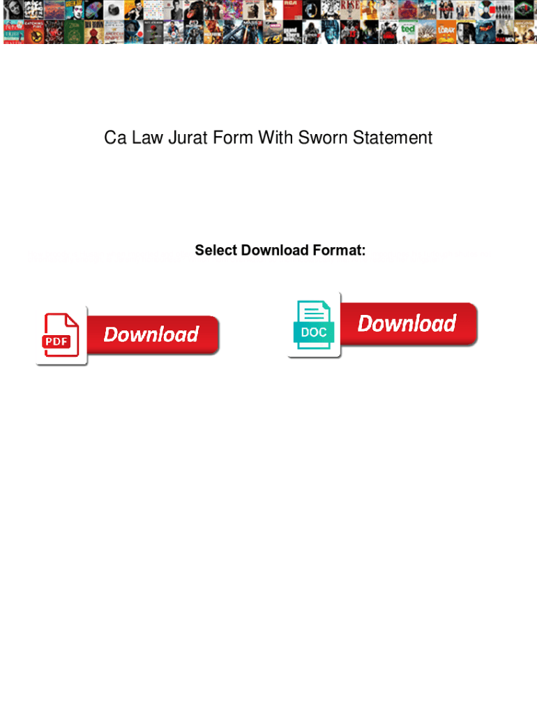Fillable Online Ca Law Jurat Form With Sworn Statement. Ca Law Jurat ...