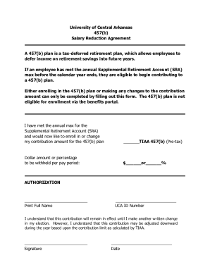 Fillable Online 457(b) Salary Reduction Agreement Fax Email Print ...