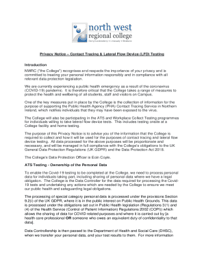 Fillable Online Privacy Notice Contact Tracing & Lateral Flow Device ...