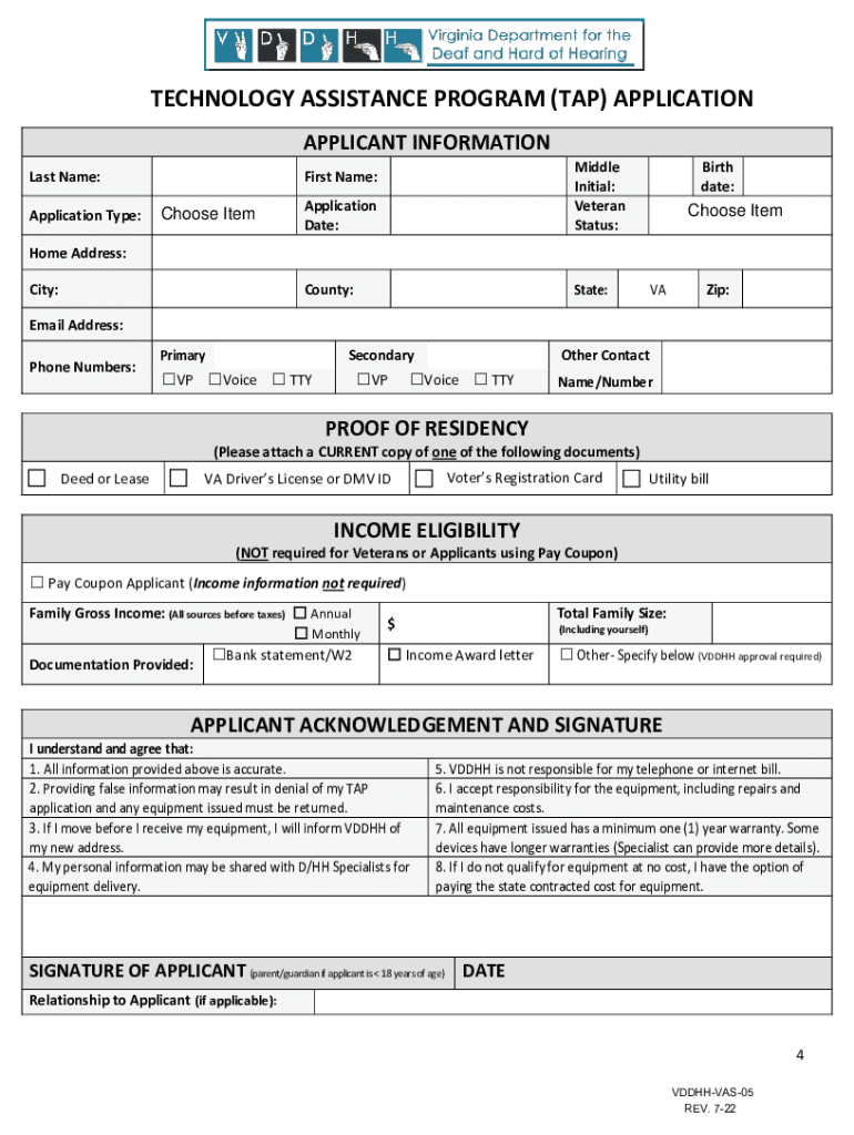 Fillable Online The Virginia Department for the Deaf and Hard of ...