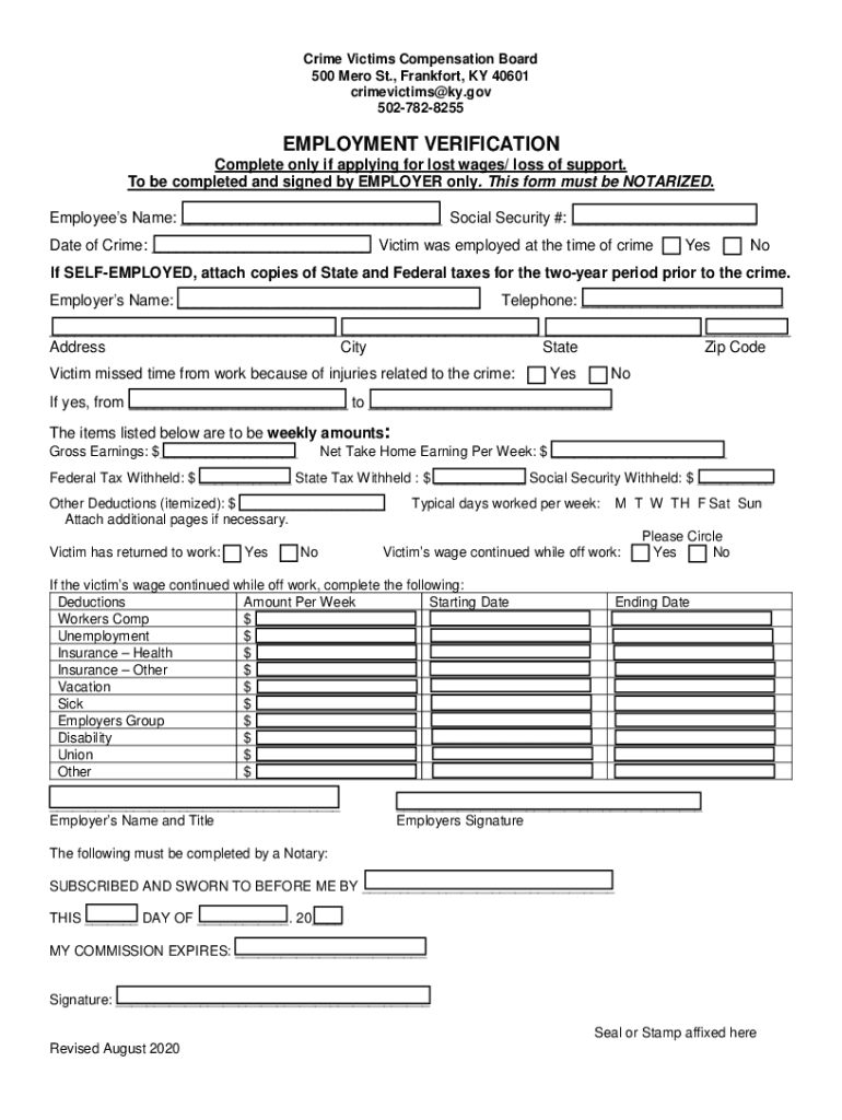Fillable Online kycc.ky.govDocumentsCVCB Fillable Claim FormCrime ...