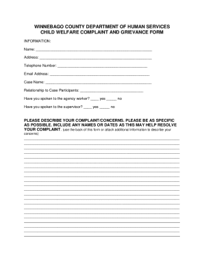 Fillable Online Child Welfare State Complaint Offices - Child ...