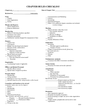 Fillable Online www.slideserve.comdustinchapter-rules-checklistPPT ...