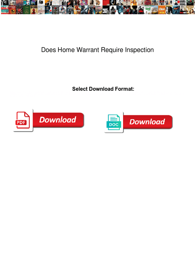 Fillable Online Does Home Warrant Require Inspection. Does Home Warrant ...