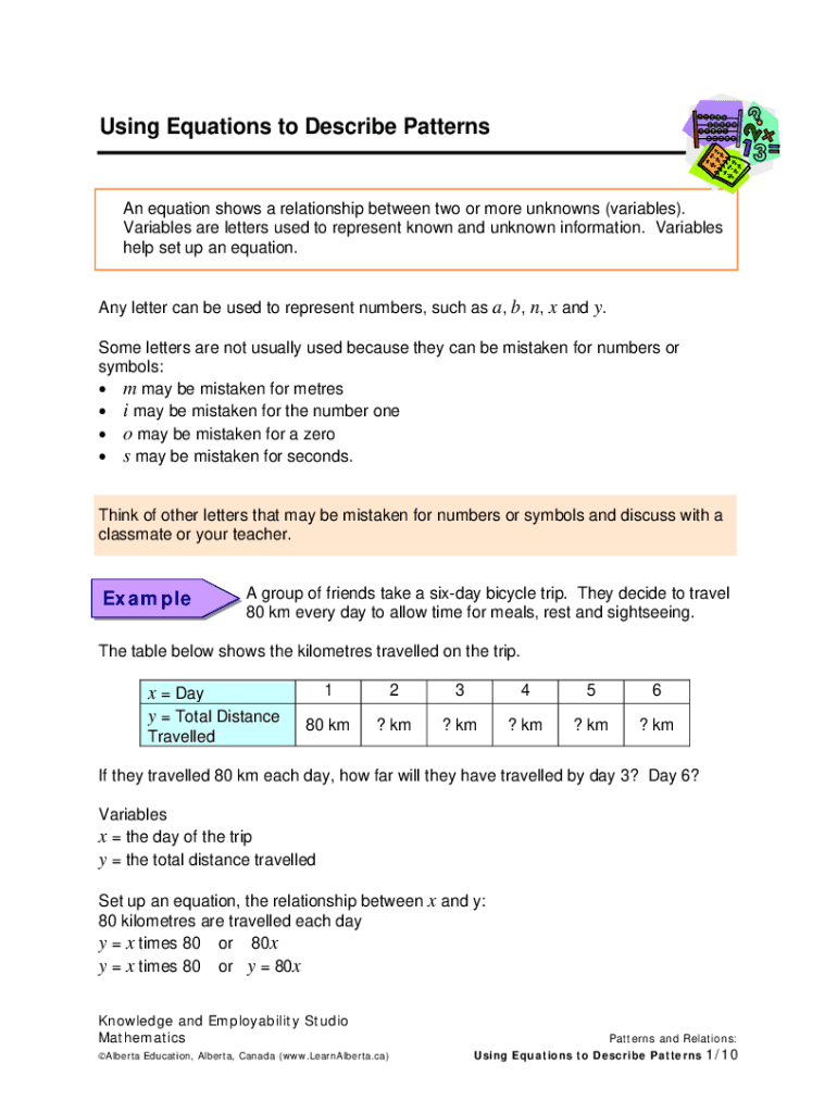 Fillable Online An equation that expresses a relationship between two ...