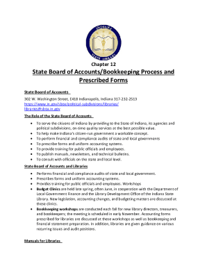 Fillable Online Chapter 12 State Board of Accounts/Bookkeeping Process ...