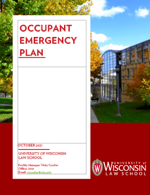 Fillable Online law wisc Occupant Emergency Plan - University of ...