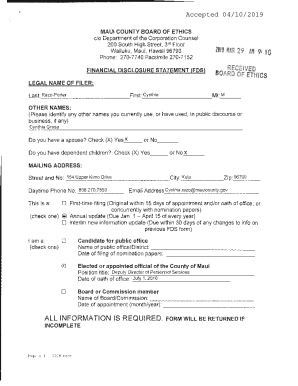 Fillable Online 1019 HAR 29 AM 9: 10 ALL INFORMATION IS REQUIRED. FORM ...