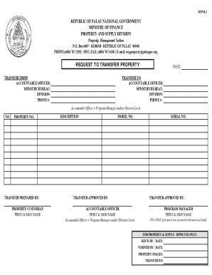Fillable Online TRANSFER-FORM.pdf - PalauGov.pw Fax Email Print - pdfFiller
