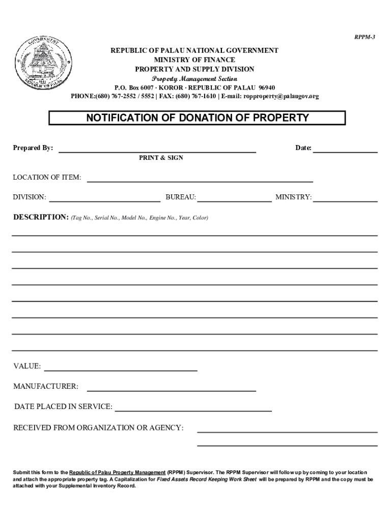 Fillable Online DONATION-FORM.pdf - PalauGov.pw Fax Email Print - pdfFiller