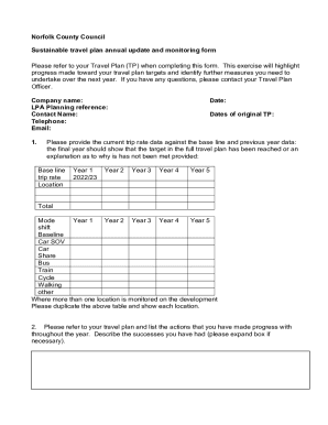 Fillable Online www.norfolk.gov.uk-mediaSustainable Travel Plan Annual ...