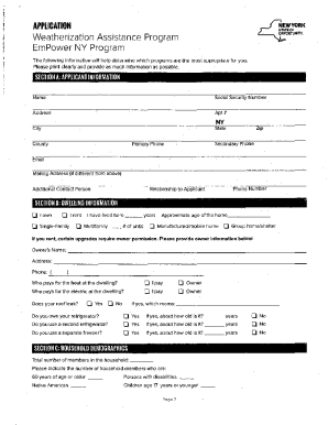 Fillable Online APPLICATION CHECKLIST Weatherization Assistance Program ...