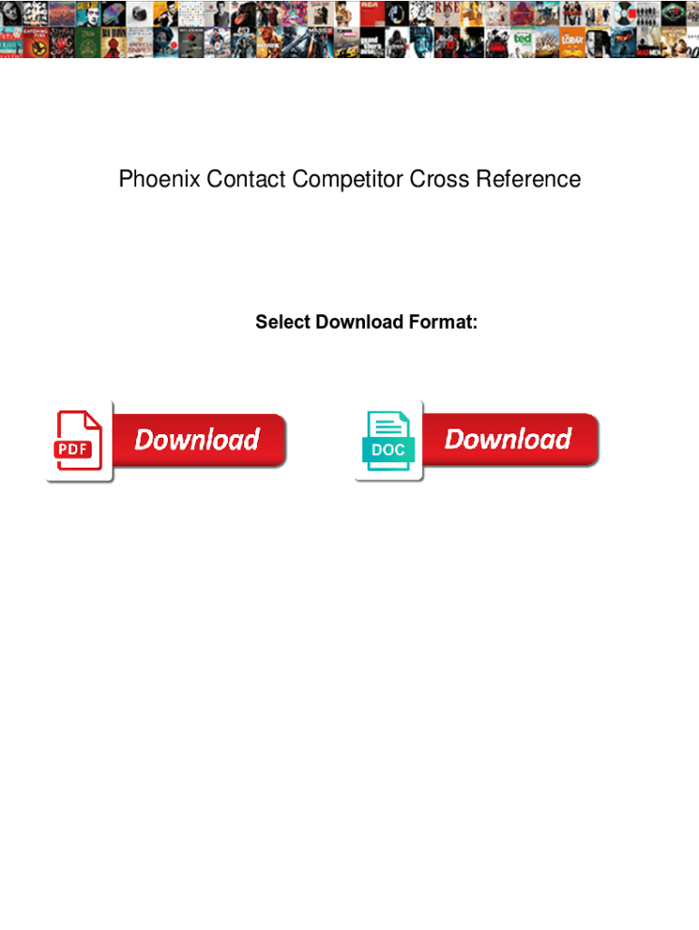 Fillable Online Phoenix Contact Competitor Cross Reference. Phoenix Contact Competitor Cross ...