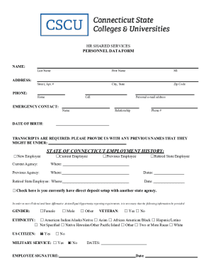 Fillable Online APPLICATION PACKET - Connecticut State Colleges ...