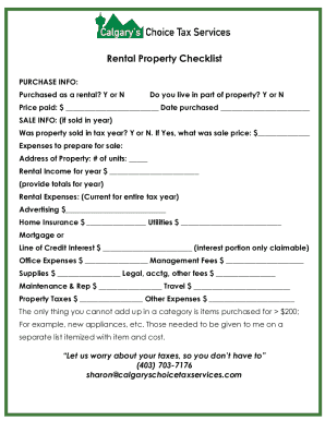 Fillable Online 17+ SAMPLE Rental Property Checklist in PDFRental ...