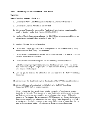 Fillable Online NEC Code-Making Panel 4 Second Draft Chair Report ...