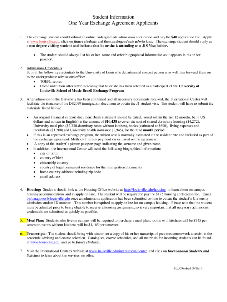 Fillable Online Student Information - University of Louisville Fax Email Print - pdfFiller