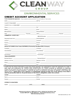 Fillable Online Credit Account Application v2.doc Fax Email Print ...