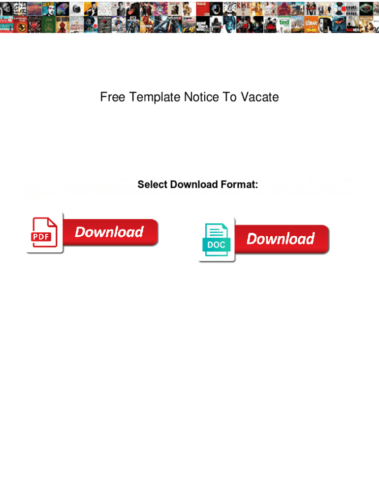 Fillable Online Free Template Notice To Vacate. Free Template Notice To Vacate brio Fax Email ...