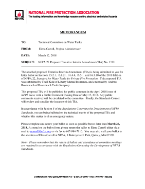 Fillable Online MEMORANDUM - NFPA Fax Email Print - pdfFiller