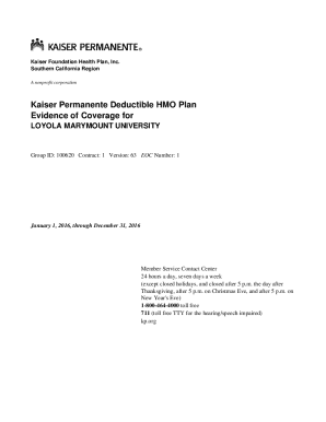 Fillable Online Kaiser Foundation Health Plan, Inc. and Disclosure Form ...