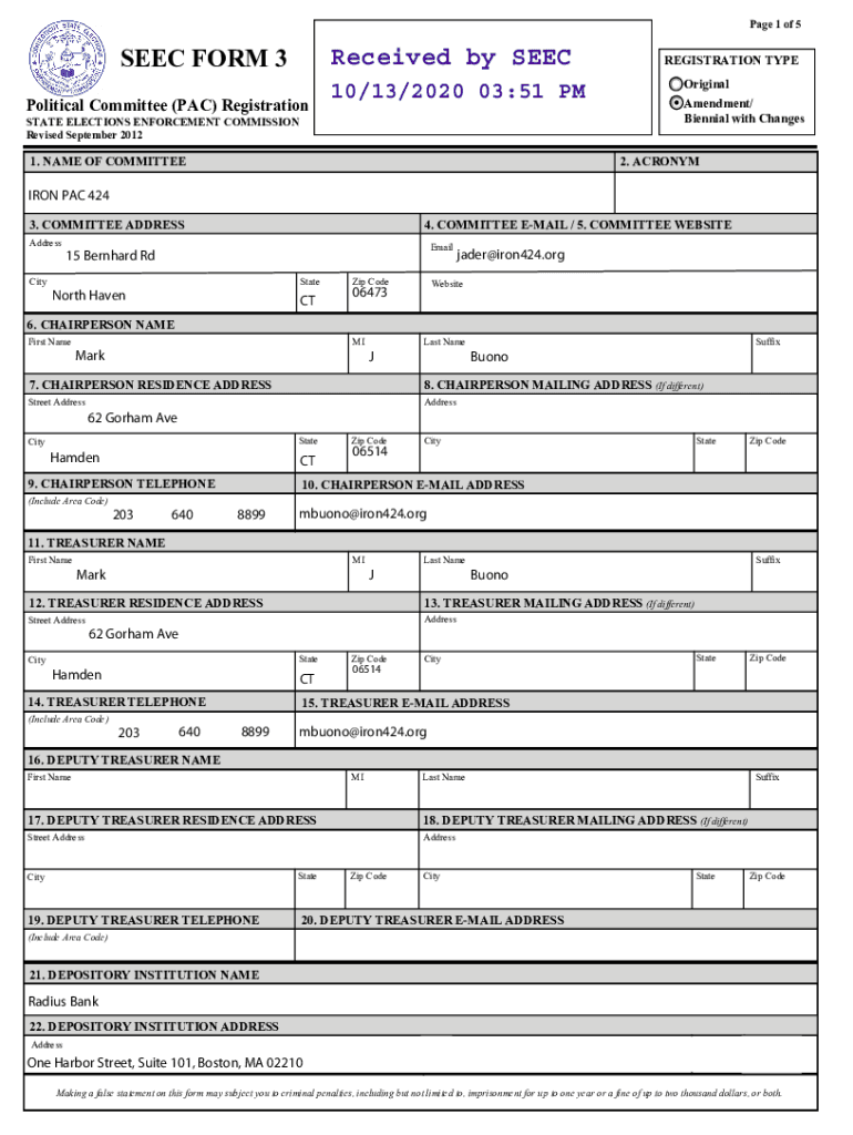 Fillable Online seec ct www.pdffiller.com604804459--Page-1-of-5 ...