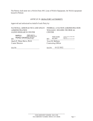 Fillable Online nonreimbursable interagency agreement - NASA Fax Email ...