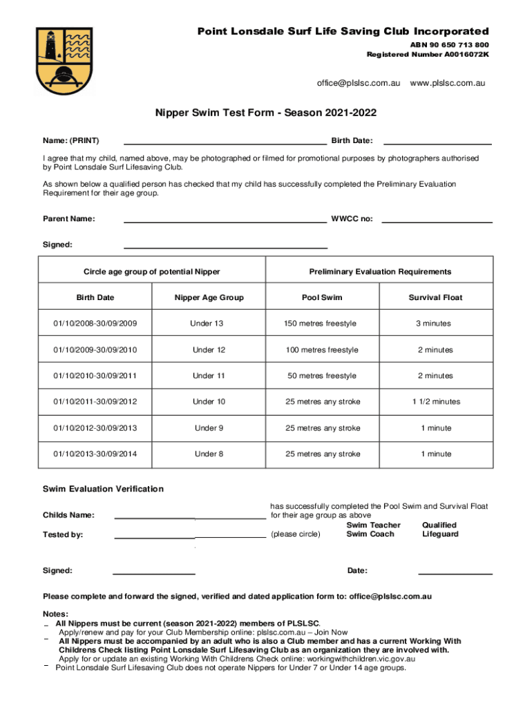 Fillable Online Nipper Swim Test Form - Season 2021-2022 - Squarespace ...