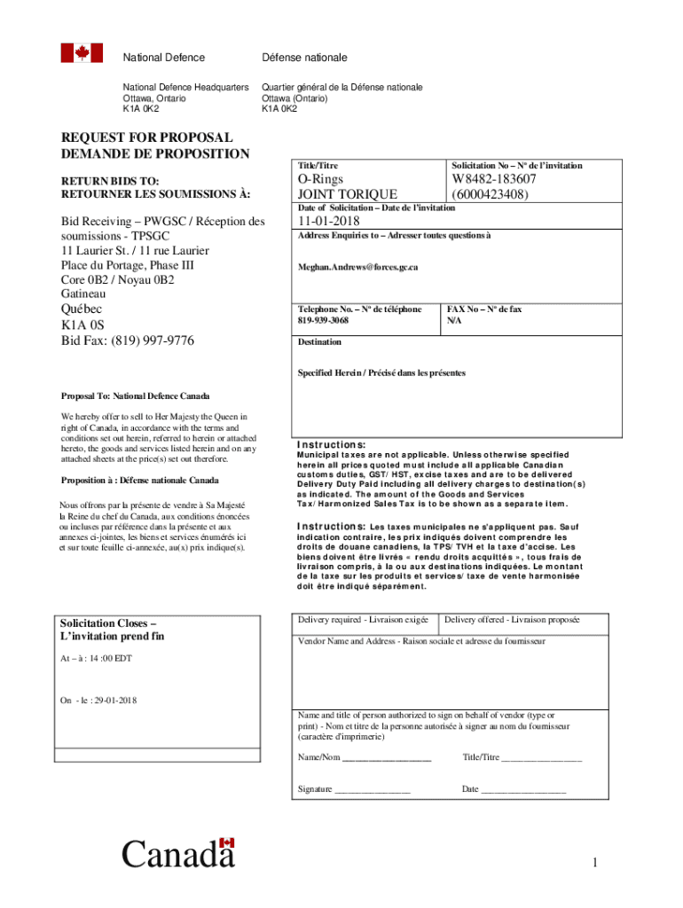 Fillable Online ANNEX D SOLICITATION TEMPLATE (To be used with forms ...