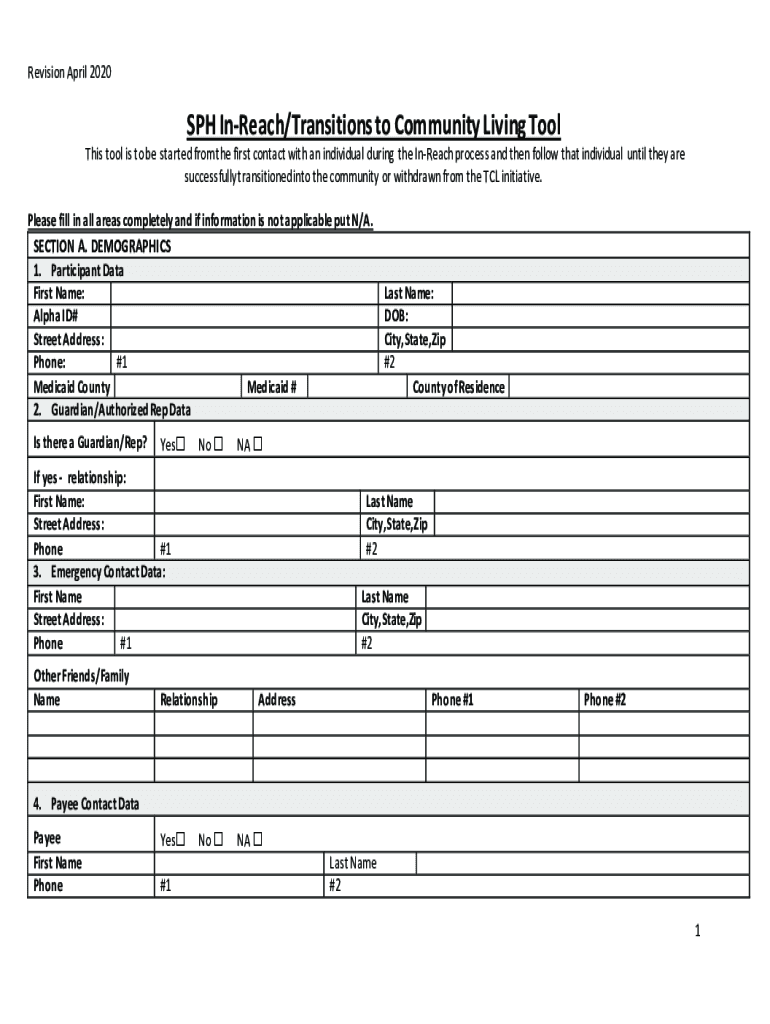 Fillable Online www.templateroller.comtemplate2088661"Sph in-Reach ...