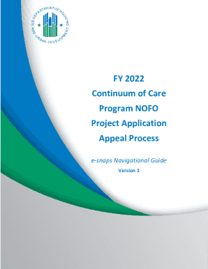 Fillable Online FY 2022 Continuum of Care Program NOFO Project Application Appeal Process Fax ...