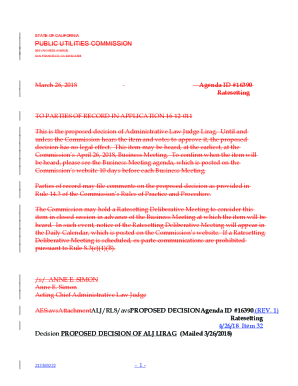 Fillable Online docs cpuc ca public utilities commission Fax Email ...