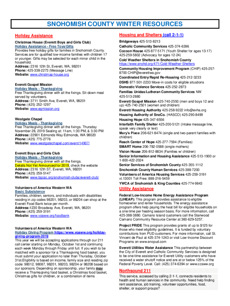Fillable Online Snohomish County ResourcesHere are more than 100 nonprofits Fax Email Print ...