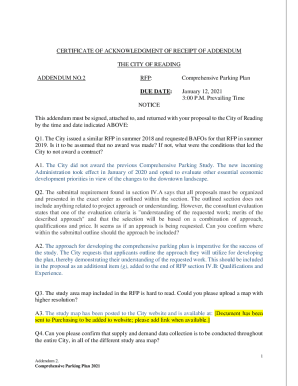 Fillable Online ADDENDUM NO.2 RFP: Comprehensive Parking Plan Fax Email ...