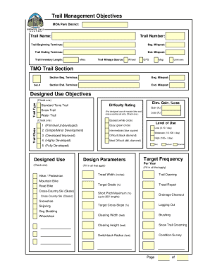 Fillable Online Trail Management Objectives TMO Trail Section ... - Muni.org Fax Email Print ...