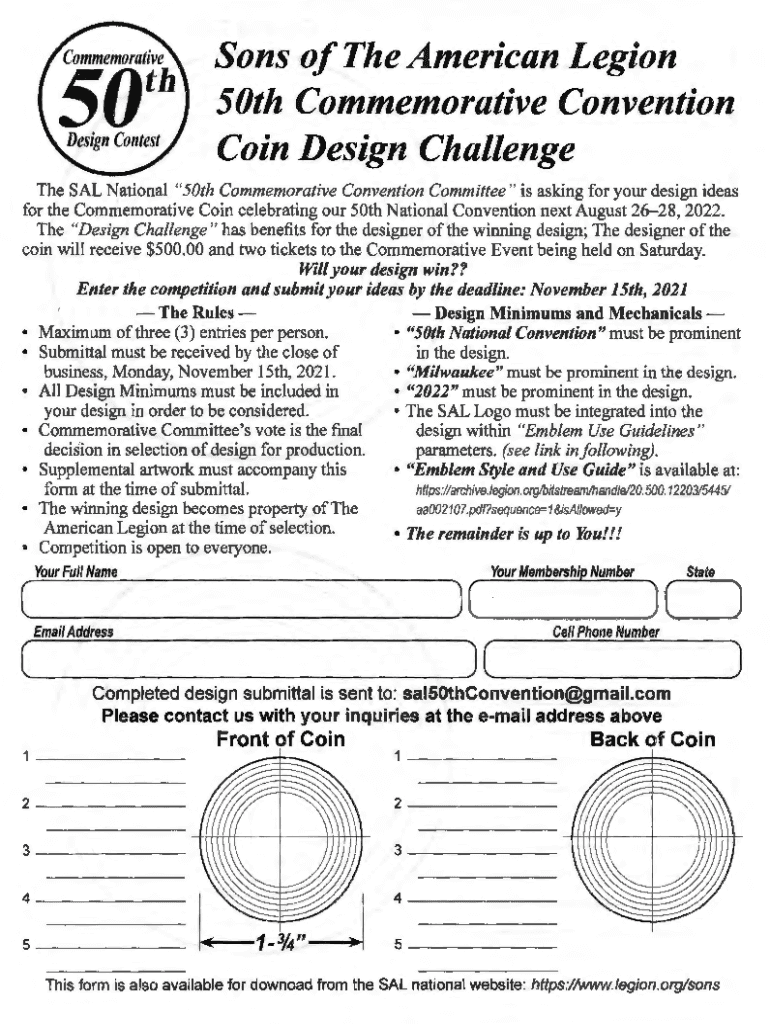 Fillable Online www.legion.orgsons254159Submit your SAL 50th convention ...