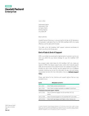 Fillable Online Hewlett Packard Enterprise - Customer Letter. OO ...