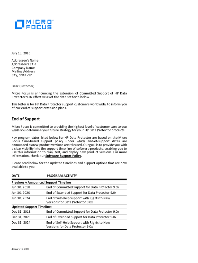 Fillable Online Data Protector 9.0x - Support - Micro Focus Fax Email ...