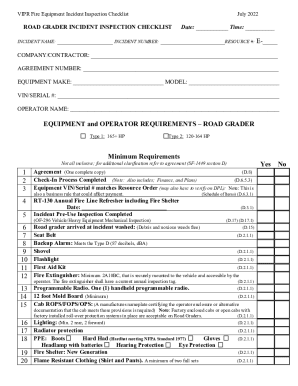 Fillable Online fhm.fs.fed.usbusinessincidentVIPR Fire Equipment ...