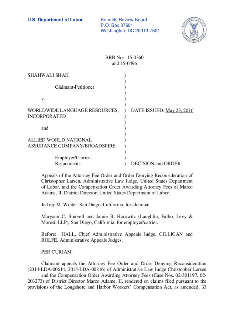 Fillable Online LHCA Unpublished Document: 15-0496: Mr. Shahwali Shah v ...